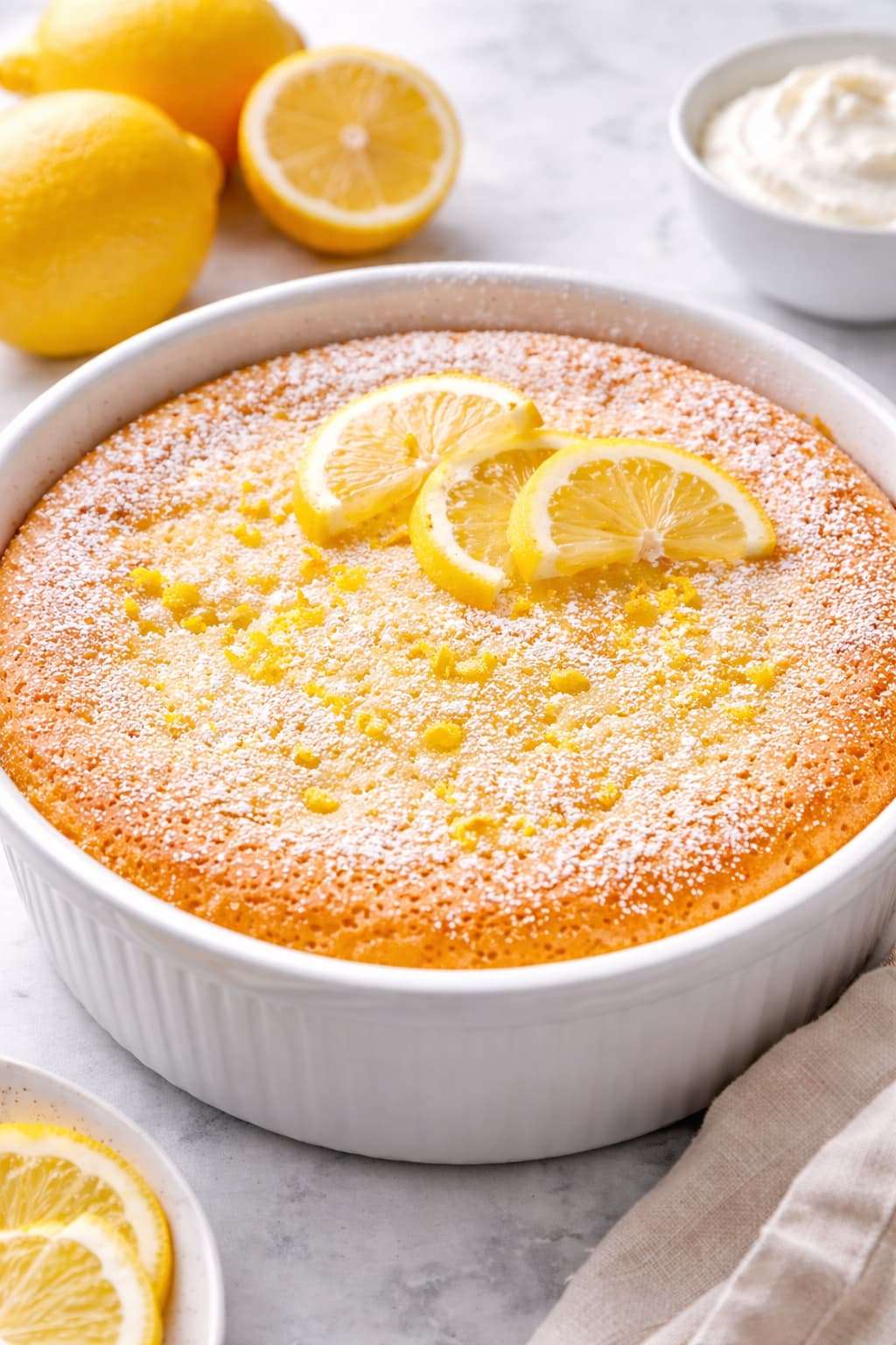 Baked Lemon Pudding (Easy Self-Saucing Lemon Pudding Cake)