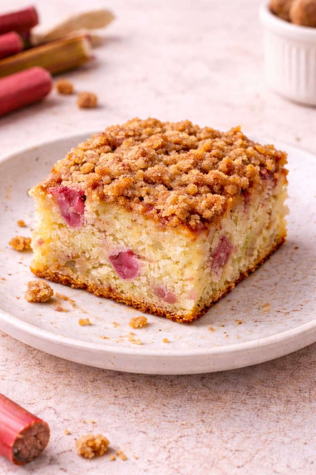 Rhubarb Coffee Cake (Easy Streusel Crumb Cake Recipe)