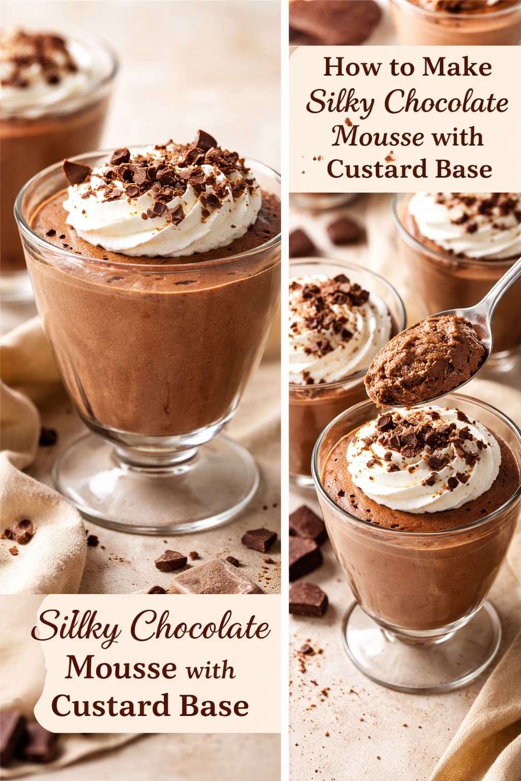 Silky Chocolate Mousse With Custard Base (No Gelatin)